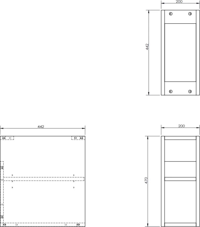 Mexen Box-A, otevřená skříňka s policí 20 cm, grafitová matná, 91AX2-0200-470-0-66