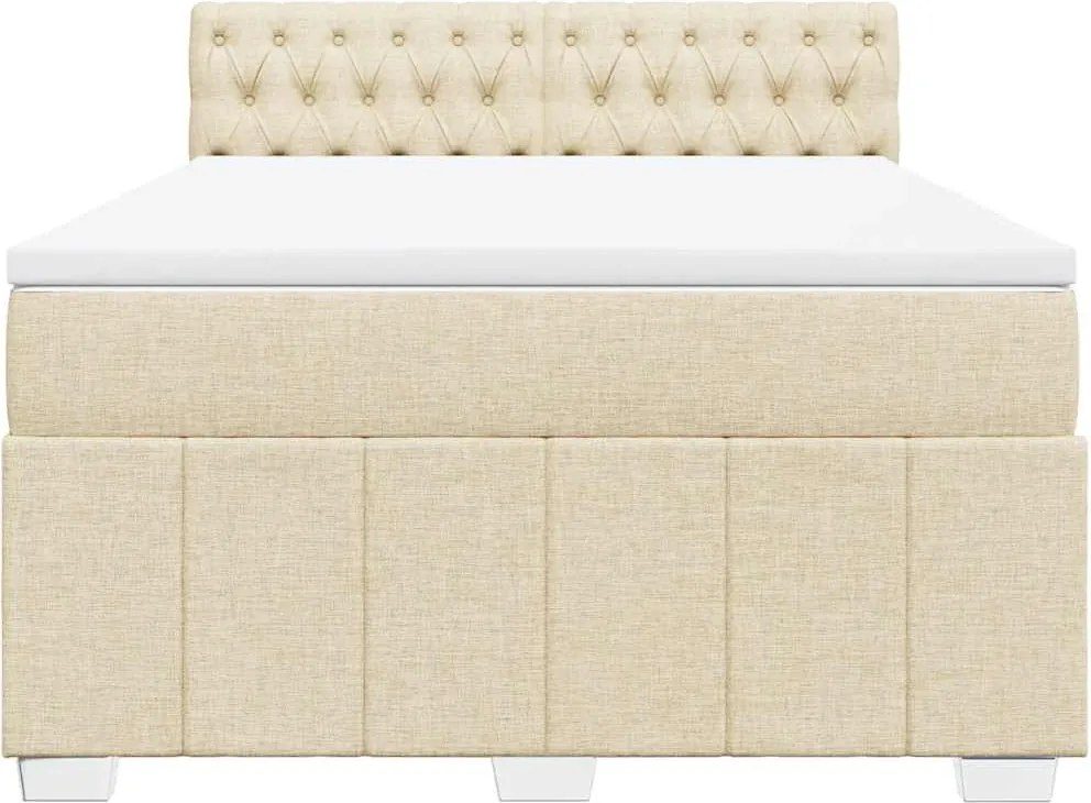 Box spring postel s matrací krémová 140x190 cm textil 3287075