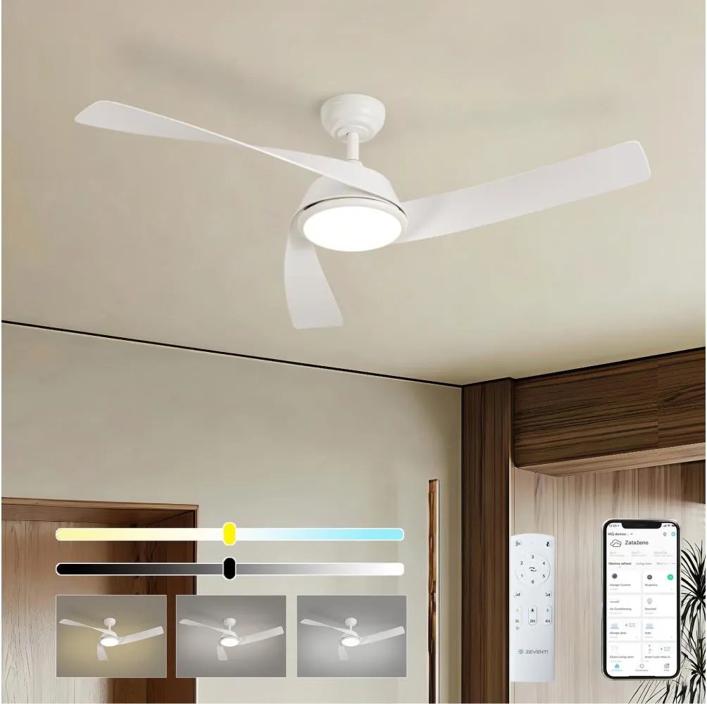 ZEVENTI - LED Stropní ventilátor AERYS LED/24W/230V Wi-Fi Tuya bílá + DO
