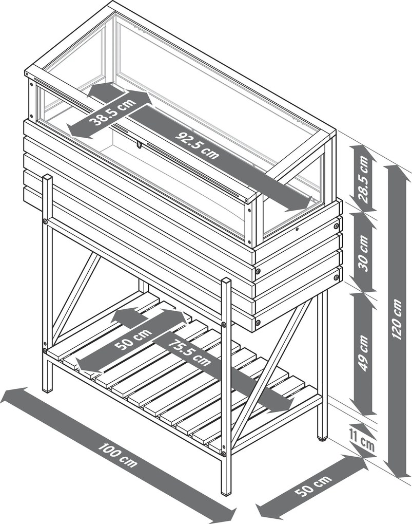 Tchibo - Vyvýšený truhlík se skleníkovým nástavcem »Elin« - barva: černá