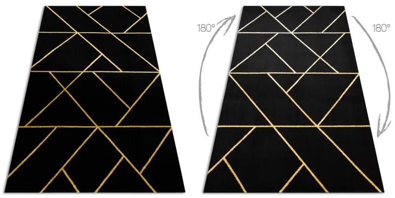 Dywany Łuszczów Kusový koberec Emerald geometric 1012 black and gold ROZMĚR: 180x270