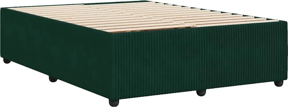 Rám postele bez matrace tmavě zelená 140 x 200 cm samet 3285015