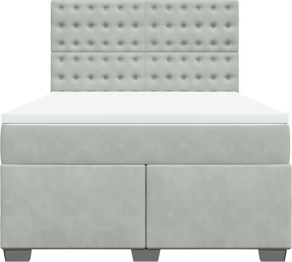 Box spring postel s matrací světle šedá 140x200 cm samet 3290942