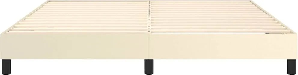 Rám postele s boxspringem krémový 160x200 cm umělá kůže 3120708