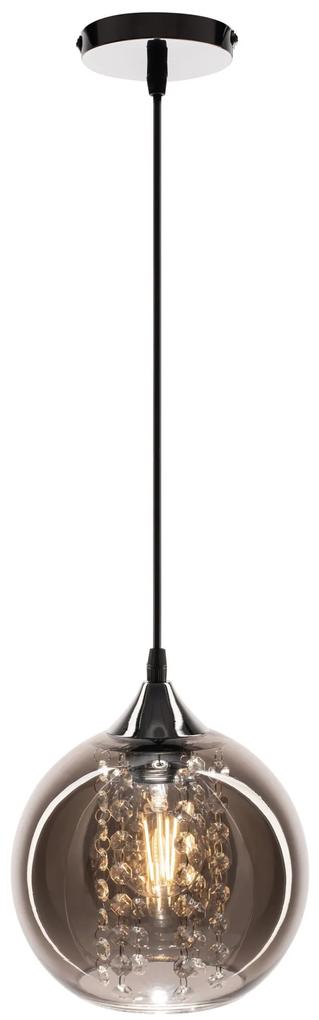 Toolight - Závěsné svítidlo ze skla s křišťály APP600-1CP, černá, OSW-09672