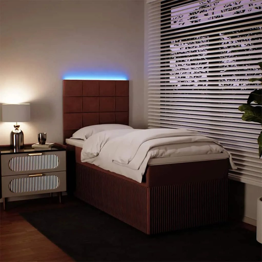 Box spring postel s matrací růžová 80 x 200 cm samet 3294495