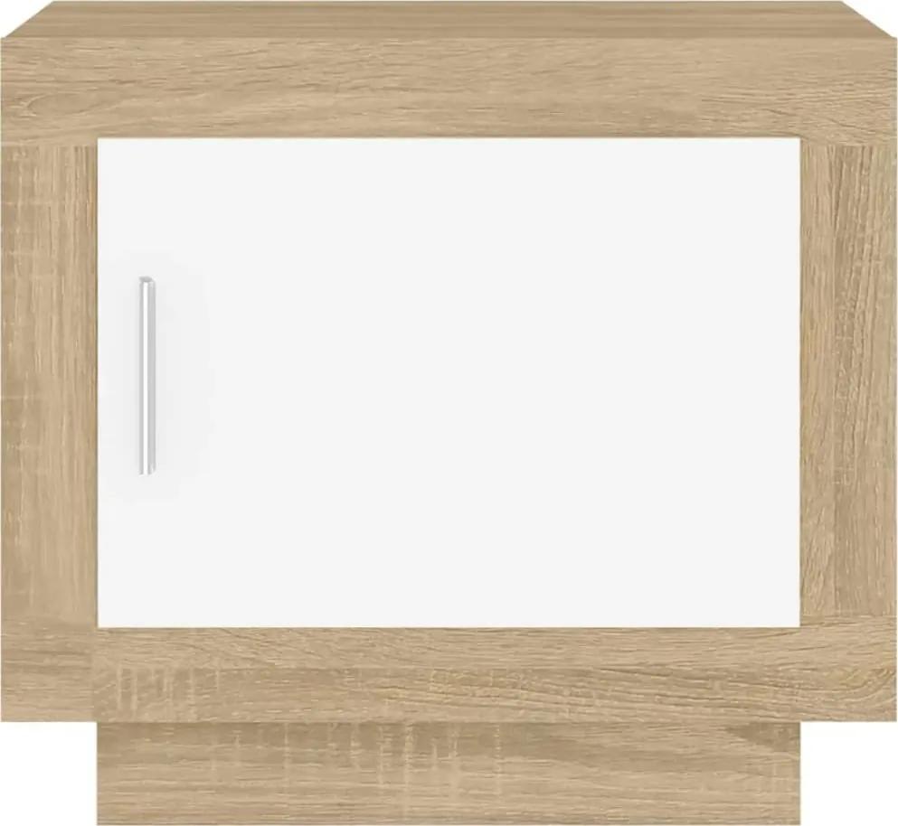 vidaXL Konferenční stolek 51 x 50 x 45 cm kompozitní dřevo [811804] Barva: bílá a dub sonoma