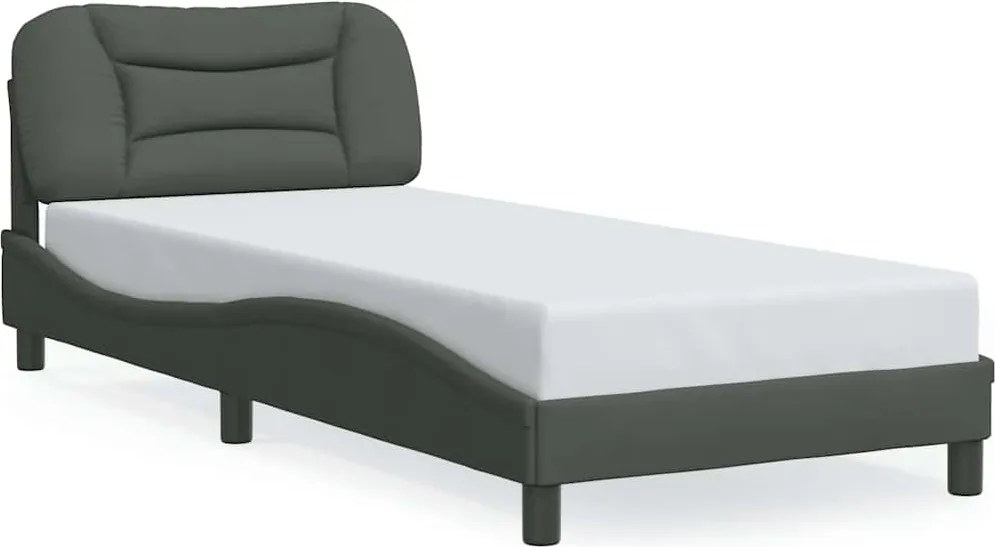 Rám postele bez matrace Hvar tmavě šedá 80 x 200 cm textil 3207731