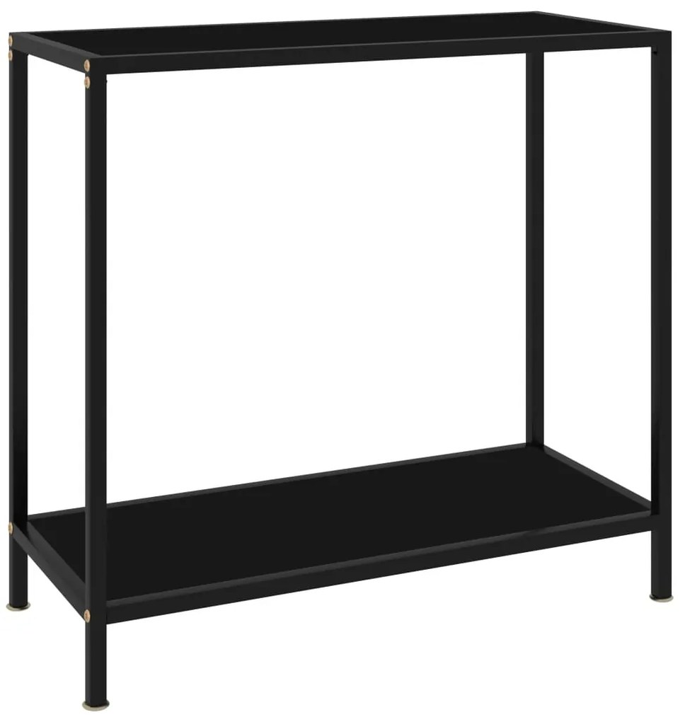 Konzolový stolek černý 80 x 35 x 75 cm tvrzené sklo 322832