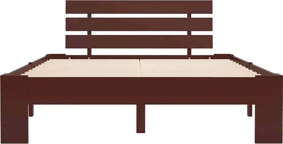 Rám postele tmavě hnědý masivní borovice 120 x 200 cm 283174