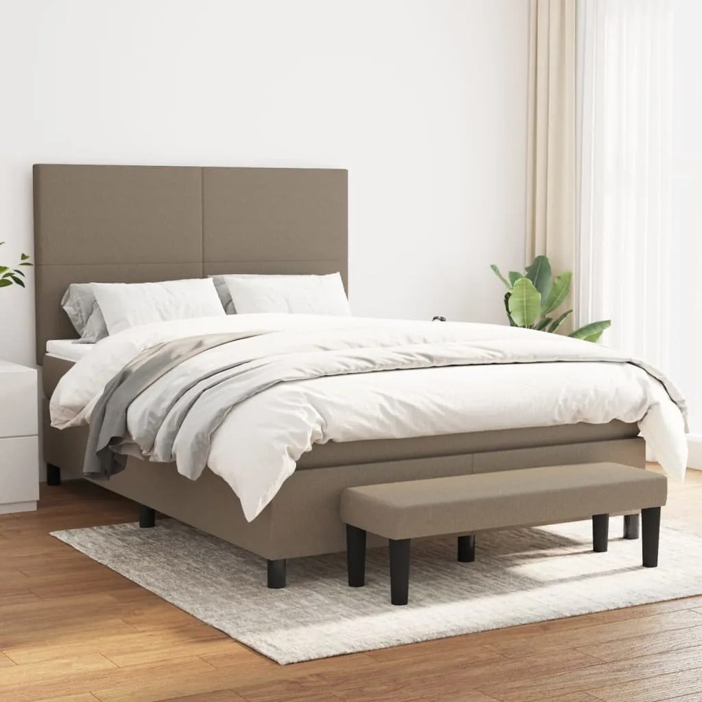 Box spring postel s matrací taupe 140x190 cm textil 3136433