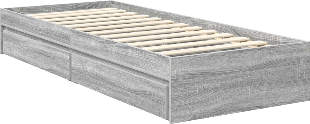 Postel s úložným prostorem se zásuvkou Šedá Sonoma 75 x 190 cm 3411262