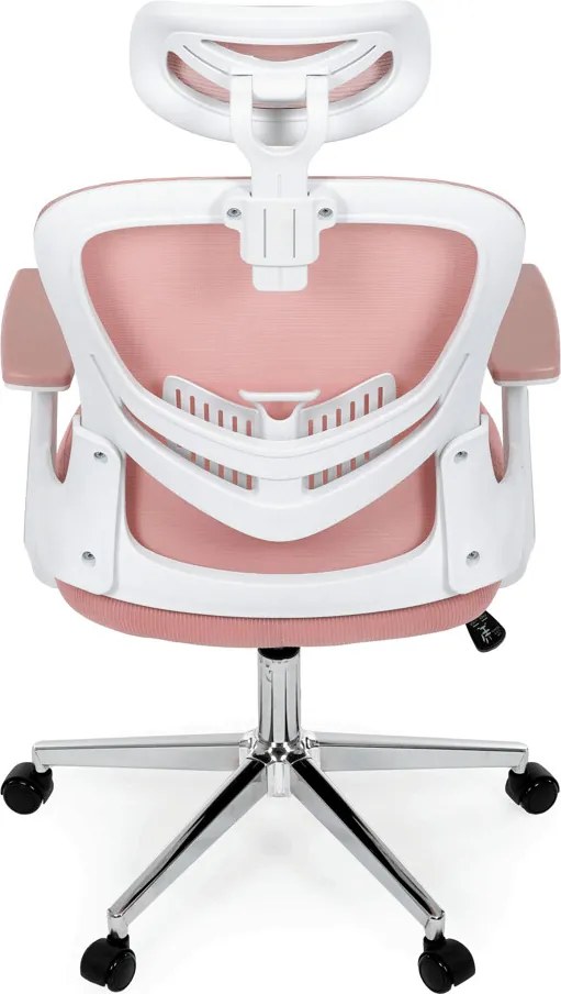 Ergonomická kancelářská židle EMILIE - růžová síťovina