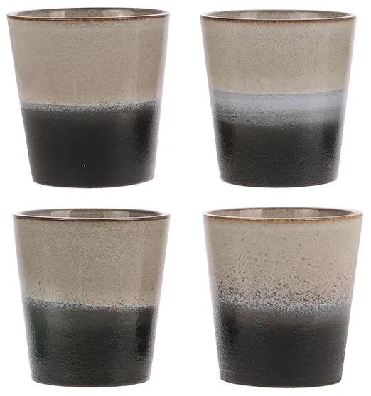 HK living Kameninový hrnek 70's Mug Rock 180 ml, béžová barva, šedá barva, černá barva, keramika