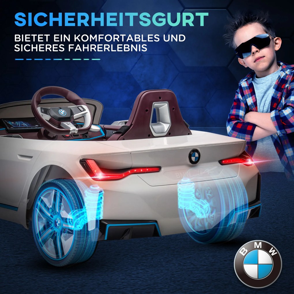 HOMCOM Dětské elektrické autíčko BMW s dálkovým ovládáním, přenosnou baterií, světlomety, MP3 přehrávačem, bezpečnostním pásem, 3-5 km/h, pro děti od…