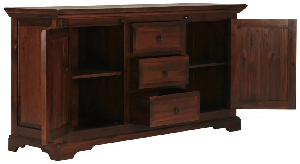 furniture-nabytek.cz - Masivní komoda Catello z borovice, lakovaná, hnědá – 170×50×90 cm