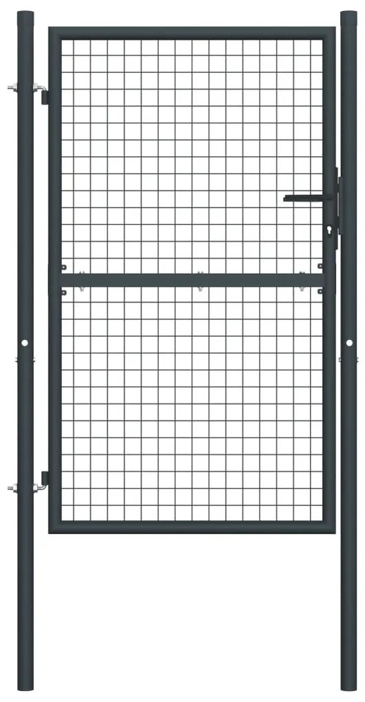 145775 vidaXL Pletivová zahradní branka pozinkovaná ocel 100 x 250 cm šedá