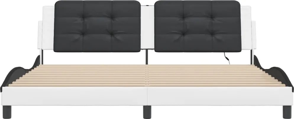 Rám postele s LED bez matrace Zadar bílý a černý 200x200 cm 3214137