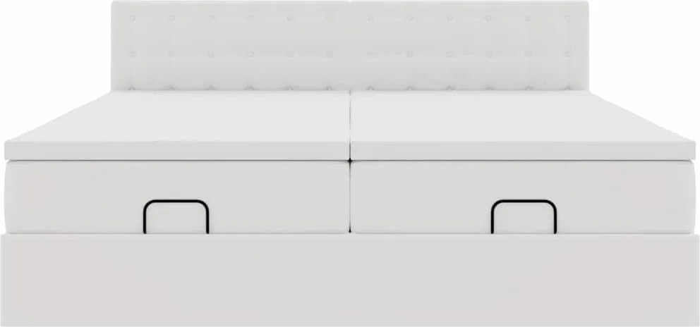 Osmanský rám postele s matrací bílý 180x200cm umělá kůže 3311957