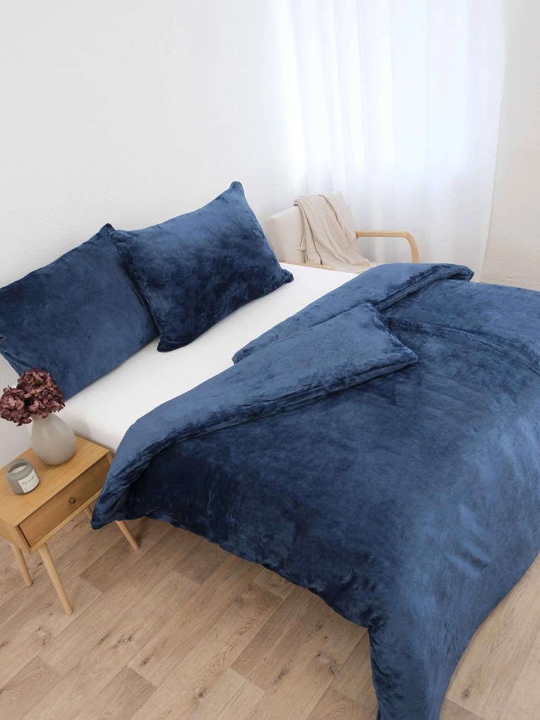 Prodloužené povlečení mikroplyš Exclusive – Laura námořnická modrá