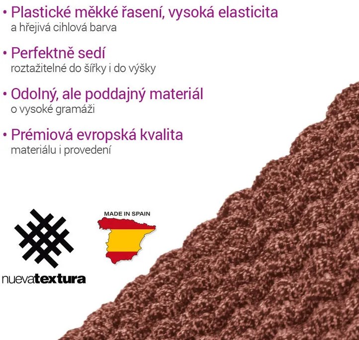 Super strečové potahy RUBINIA cihlová křeslo (š. 70 - 110 cm)