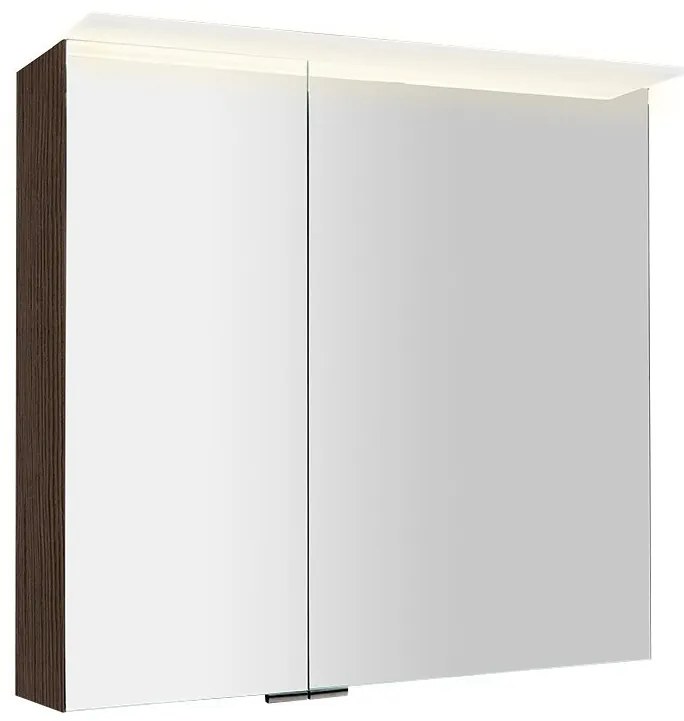 Sapho LINEX galerka s LED osvětlením, 80x70x15cm, borovice rustik LX080-0016