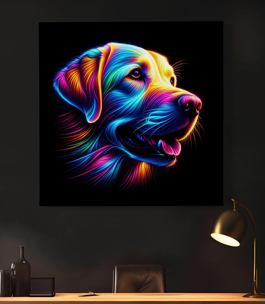 Obraz na plátně - Pes, barevný labrador FeelHappy.cz Velikost obrazu: 40 x 40 cm