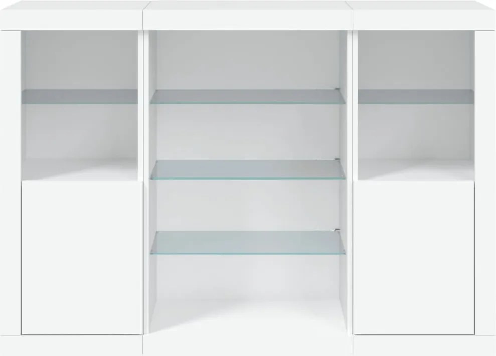 Příborníky s LED osvětlením 3 ks bílé kompozitní dřevo 3209128