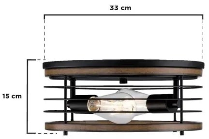 Westinghouse 61250 - Stropní svítidlo ACKTON 2xE27/60W/230V barnwood
