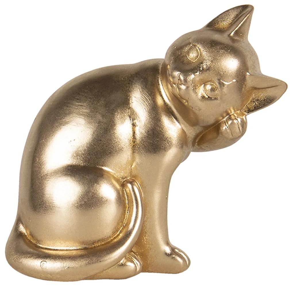 Zlatá dekorativní soška kočka - 21*13*20 cm