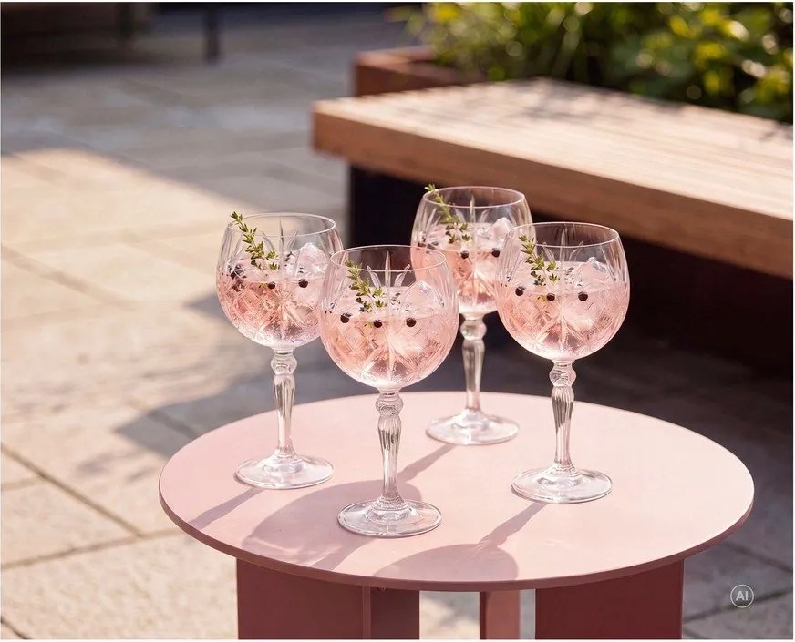 Křišťálové skleničky v sadě 4 ks na gin 650 ml Melodia – Lyngby Glas