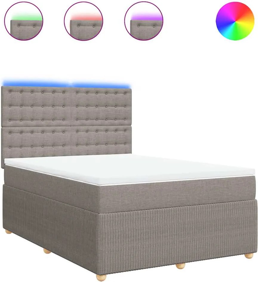 Box spring postel s matrací taupe 160x200 cm textil 3294425