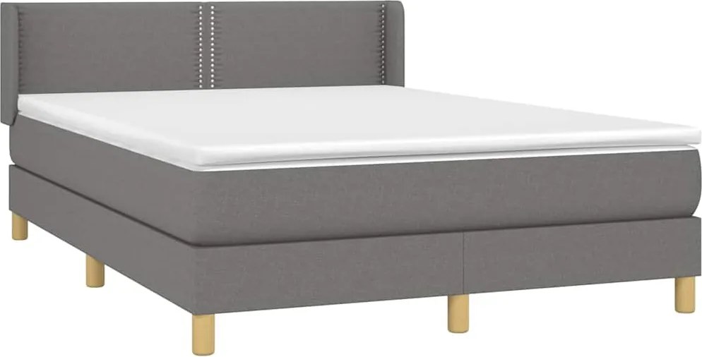 Box spring postel s matrací tmavě šedá 140x200 cm textil 3130194