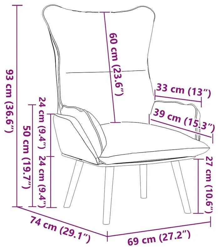 Křeslo relaxační, nohy dřevěné, látka krémová, NoBi GURU