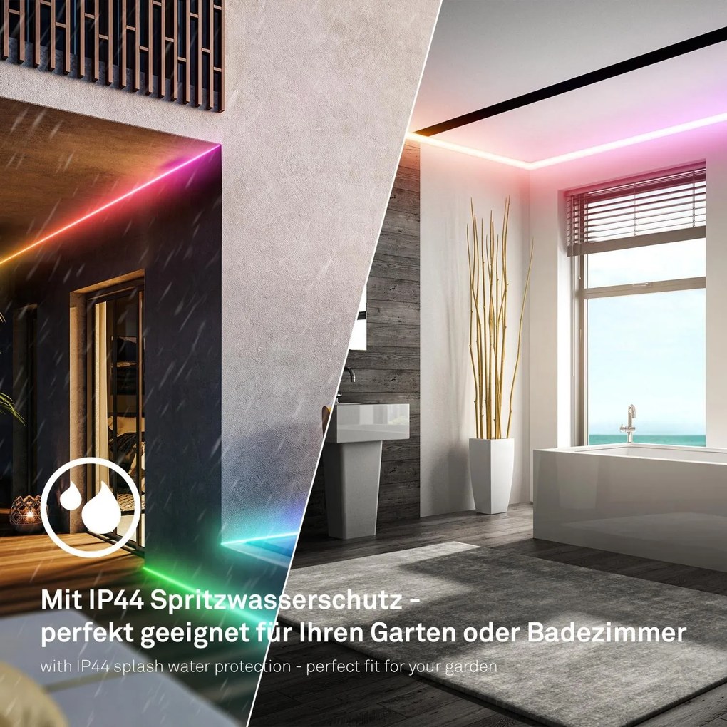 BRI 2166192 Pimp Your Stripe startovací sada LED pásek 2m, IP44 venkovní, RGB+W, dálkový ovladač - BRILONER