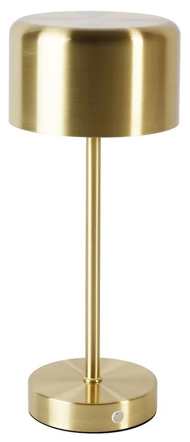 Moderní stolní lampa matná mosaz nabíjecí - Poppie