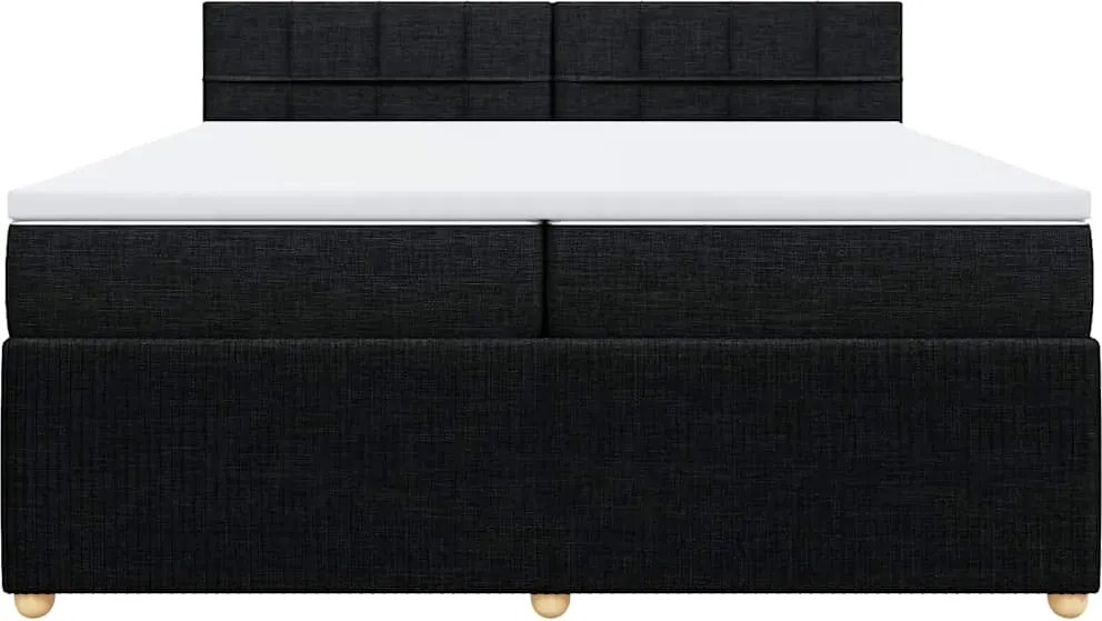 Box spring postel s matrací černá 200x200 cm textil 3289865