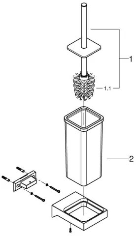 GROHE 40857000 - Souprava na čištění toalety SELECTION CUBE lesklý chrom