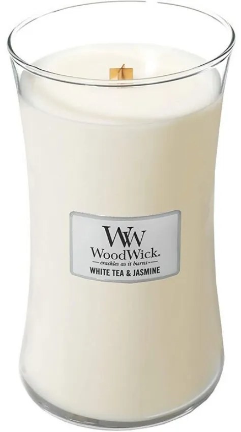 DNYMARIANNE -25% Velká vonná svíčka WoodWick, White Tea & Jasmine