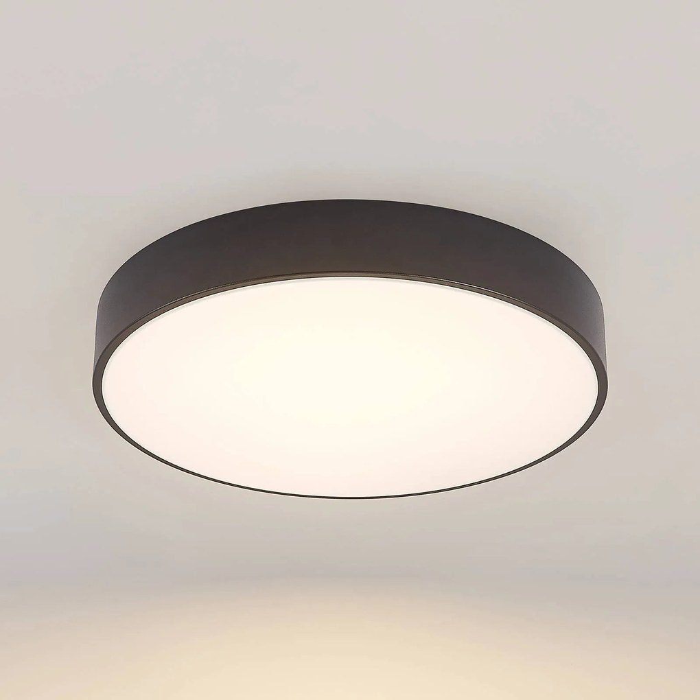 Lindby LED stropní svítidlo Milada, černé, CCT, dálkové ovládání