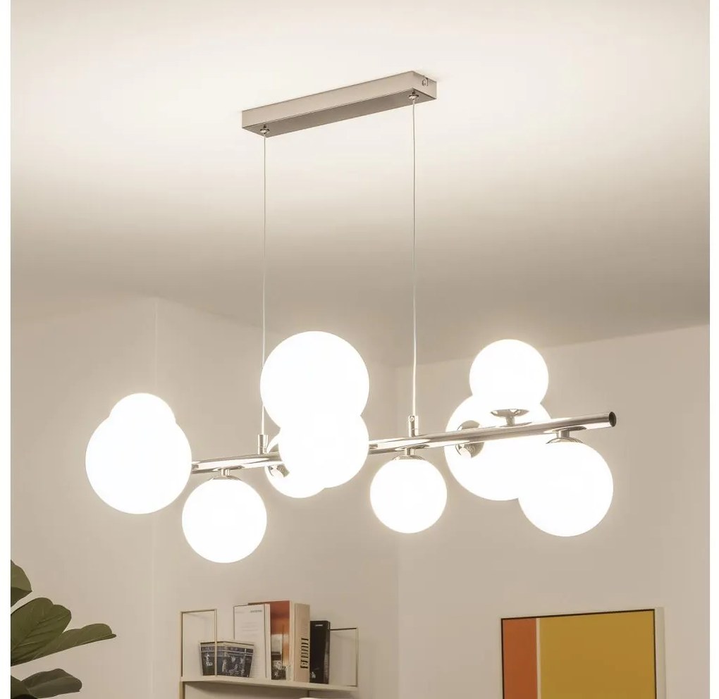 Brilagi - LED Lustr na lanku MILLA 10xG9/3W/230V černý chrom/bílá
