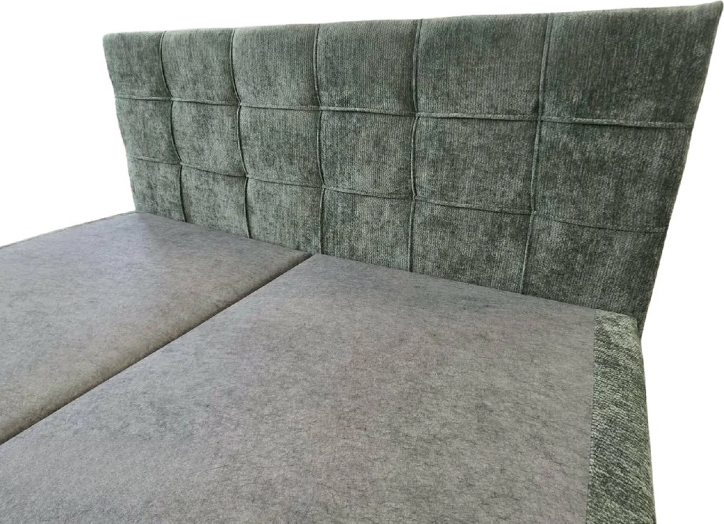 Čalouněná postel boxspring DIRELIS VIBE 180x200 cm tmavě zelená Matrace: Matrace Bonell pružinová