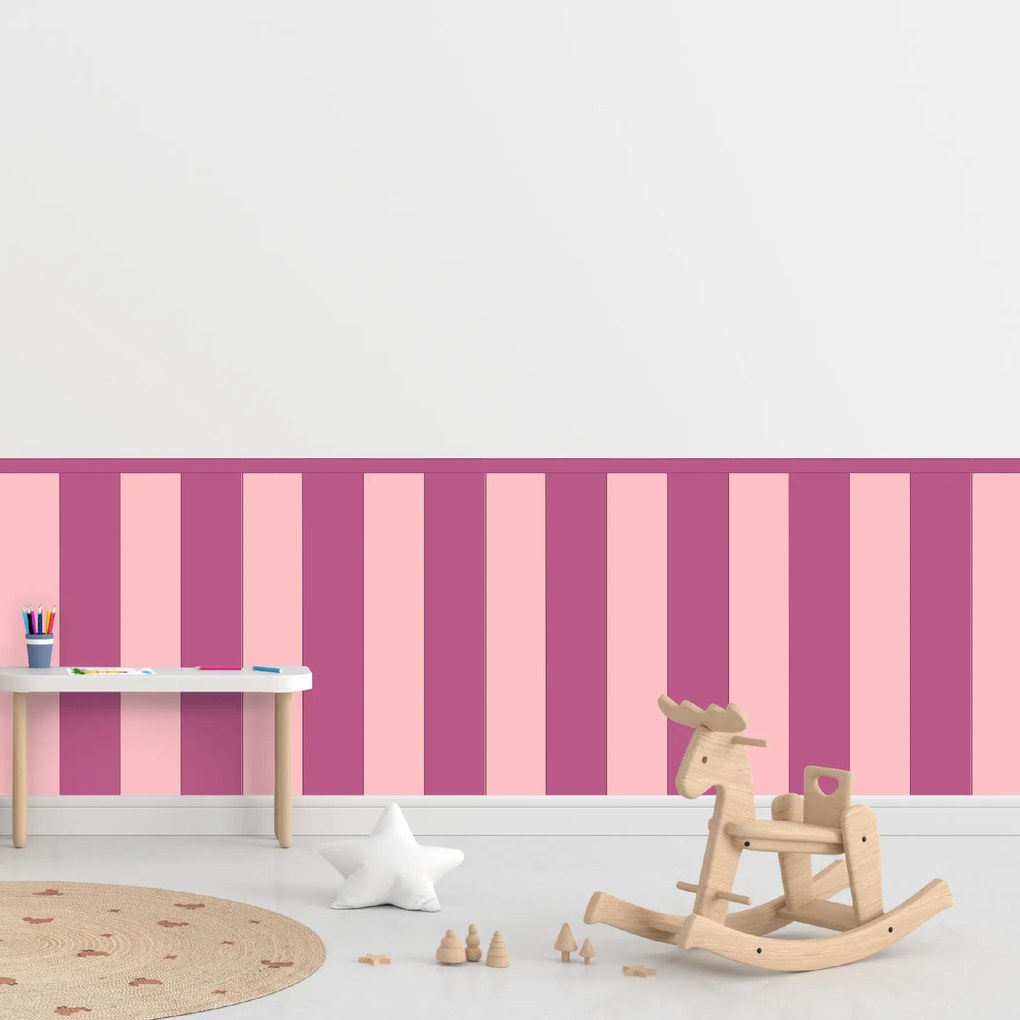 PIPPER. Textilní samolepící tapeta - Obdélník -Bonbónově růžová barva Barva: Kombinace, Velikost: 80cm