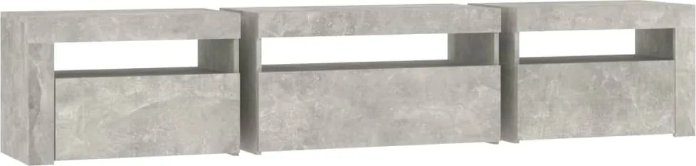 TV skříňka s LED osvětlením betonově šedá 195x35x40 cm 3152741