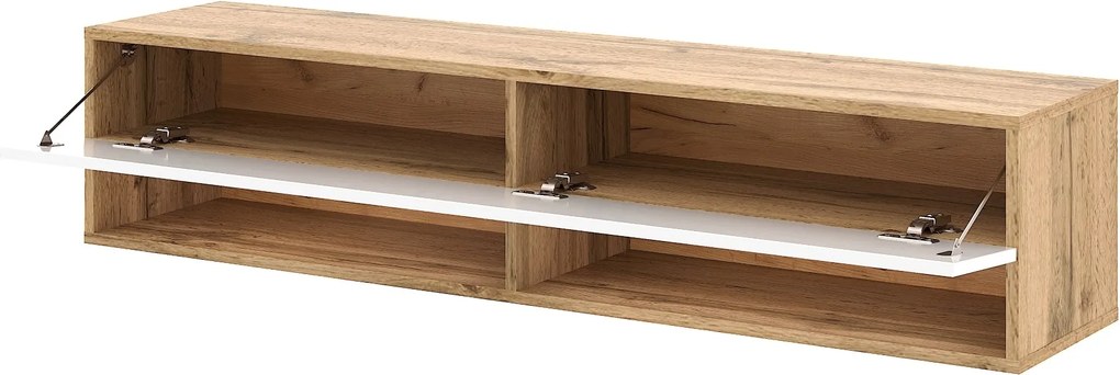 Závěsný TV stolek Derby 140 cm dub Wotan/bílý