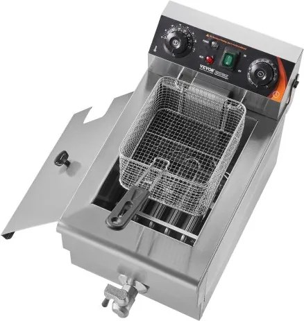 Komerční elektrická fritéza 3000 W 9 L z nerezové oceli upgrade 200°C