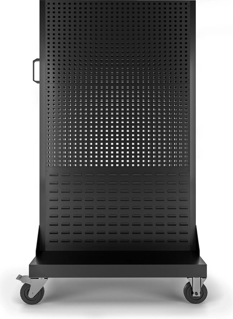 Dílenská perforovaná stěna na nářadí, černá, 965x1555x610 mm: MARIUSZ All Black