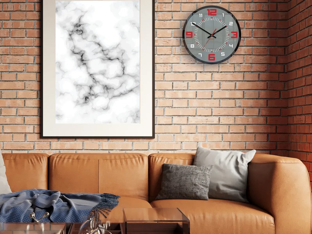 Nástěnné hodiny Orion 30 cm červené/šedé