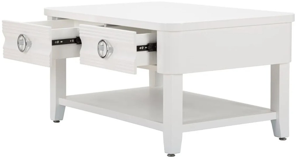 Designový konferenční stolek Hahnunah 90 cm bílý lesk