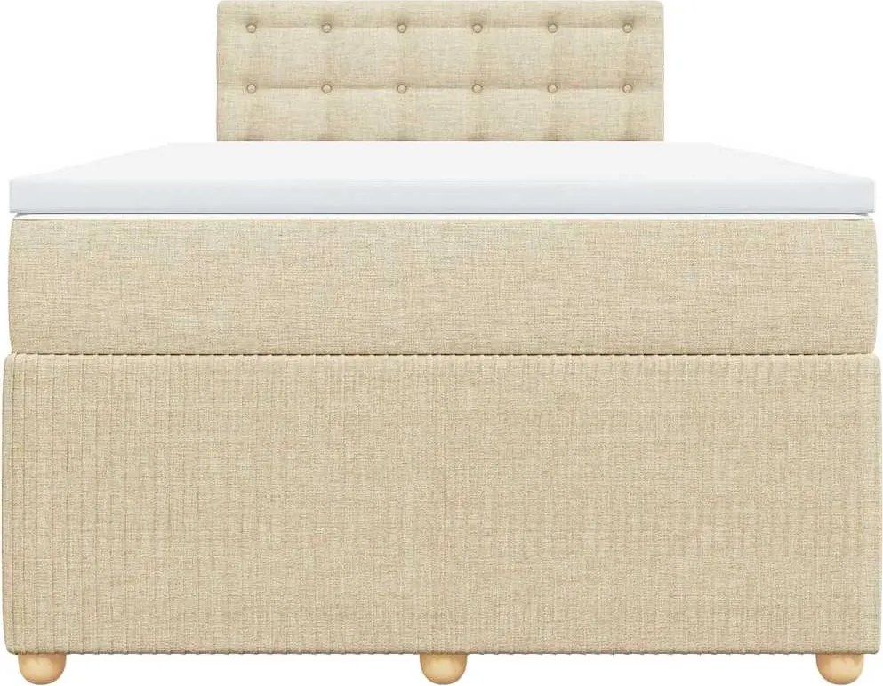 Box spring postel s matrací krémová 120x200 cm textil 3287442